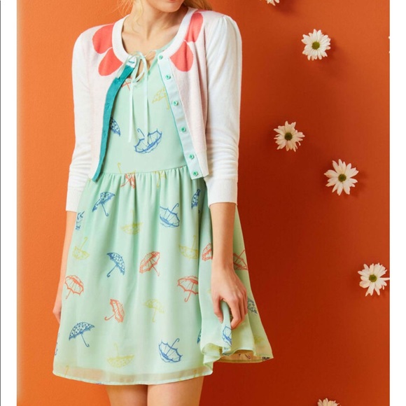 Modcloth | Dresses | New Modcloth Green Umbrella Dress Fun With Fab ...